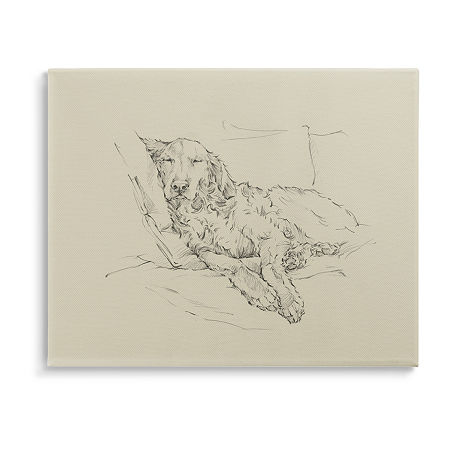 Click here for Stupell Industries Fluffy Retriever Dog Sketch Can... prices