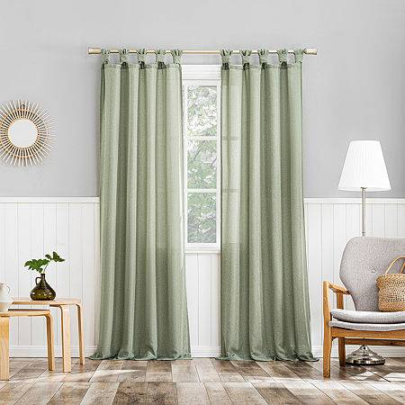 Click here for Hathaway Twist Tab Semi-Sheer Tab Top Curtain Pane... prices