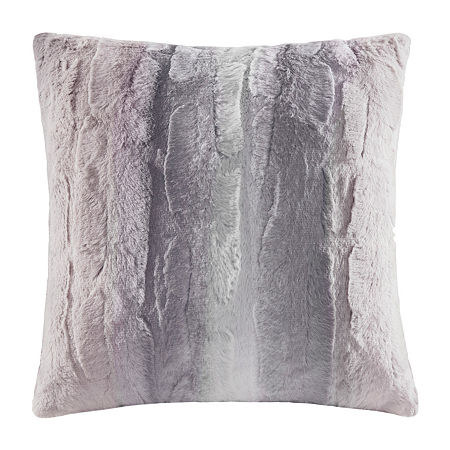 Madison Park Zuri Faux-Fur Decorative Pillow  20 x 20 - Blush/Grey