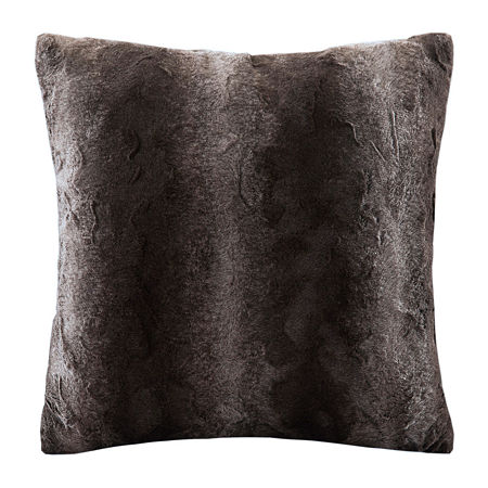 Madison Park Zuri Faux-Fur Decorative Pillow  20 x 20 - Brown
