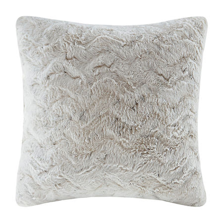 Madison Park Zuri Faux-Fur Decorative Pillow  20 x 20 - Snow Leopard