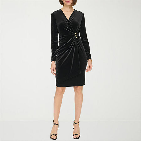 Click here for Marc New York Velvet Womens Long Sleeve Sheath Dre... prices