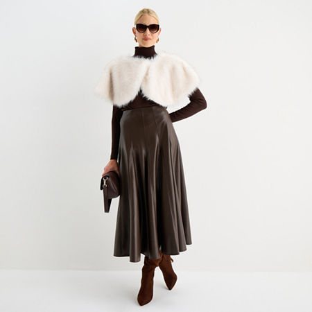 Click here for Worthington Wrap Faux Fur Scarf  One Size  Beige prices
