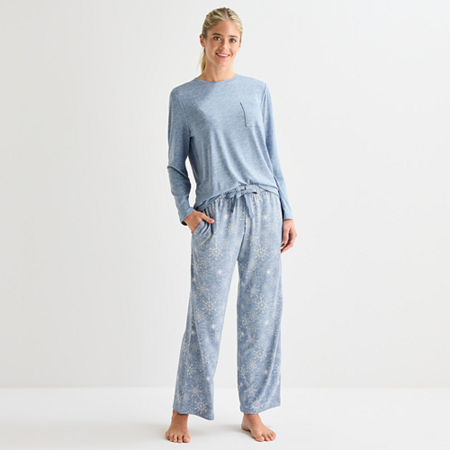 Click here for Jaclyn Womens Round Neck Long Sleeve 2-pc. Pajama... prices