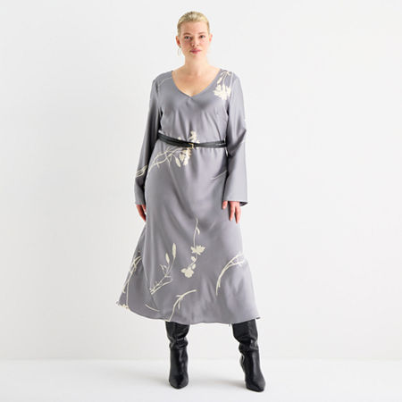 Click here for Worthington Womens Plus Long Sleeve Floral Maxi Dr... prices