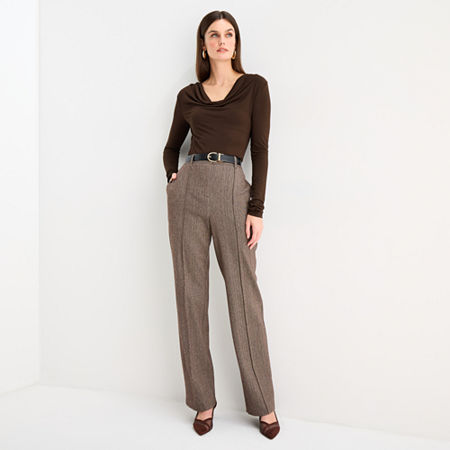Click here for Worthington Womens Straight Trouser  4  Brown prices