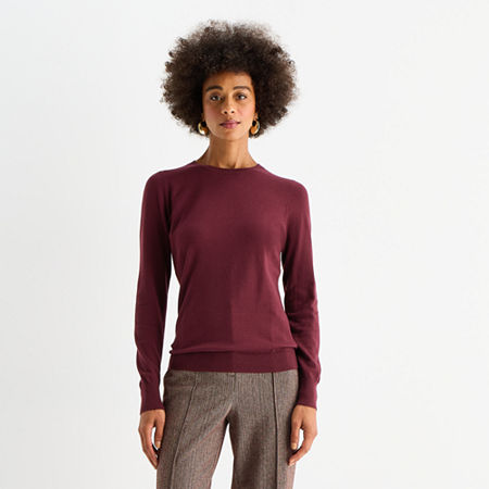 Click here for Worthington Womens Crew Neck Long Sleeve Pullover... prices