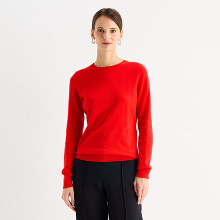 Click here for Worthington Womens Crew Neck Long Sleeve Pullover... prices