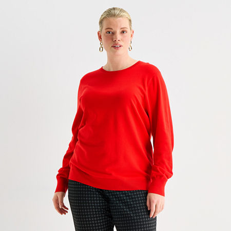 Click here for Worthington Plus Womens Crew Neck Long Sleeve Pull... prices