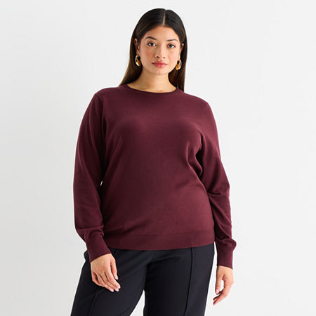 Click here for Worthington Plus Womens Crew Neck Long Sleeve Pull... prices