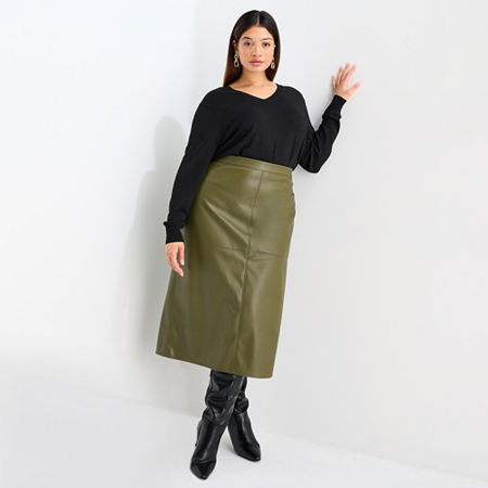 Click here for Worthington Womens Plus Midi Pencil Skirt  22w  Gr... prices