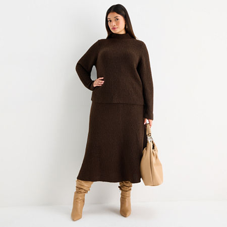 Click here for Worthington Womens Plus Midi Flared Skirt  2x  Bro... prices