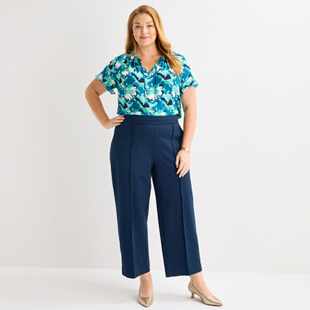 Click here for Liz Claiborne Womens Wide Leg Mid Rise Plus Pull-O... prices