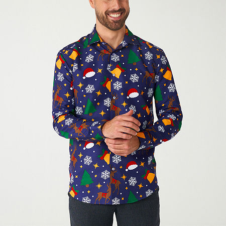 Click here for Suitmeister Christmas Mens Long Sleeve Dress Shirt... prices