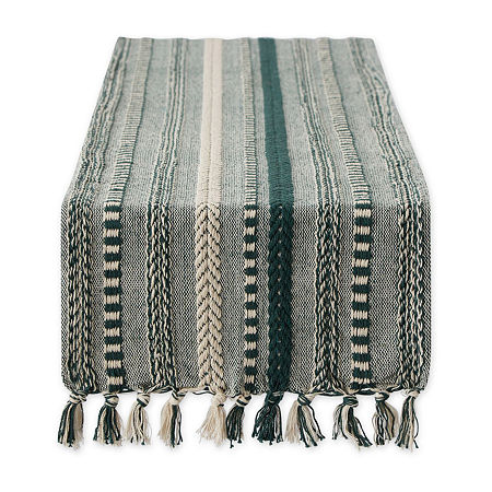 Click here for Design Imports Dark Green Braided Stripe Table Run... prices