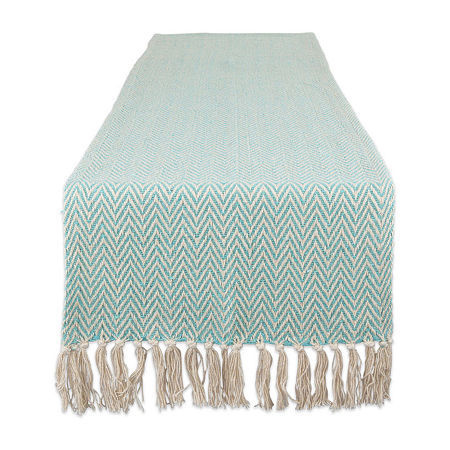 Click here for Design Imports Aqua Handloom Chevron Table Runner... prices