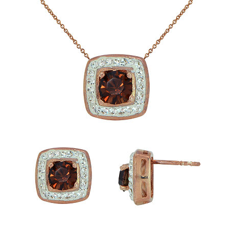 Click here for 14K Rose Gold Over Silver Chocolate Crystal Pendan... prices