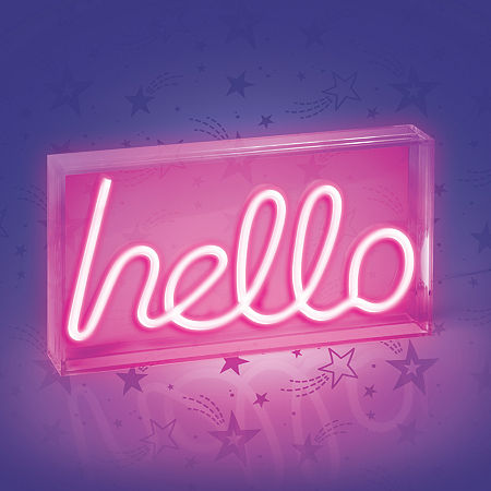 Click here for Merkury Hello Neon Box Sign  One Size  Pink prices