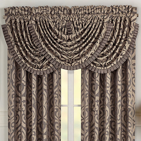 J Queen New York Astoria Waterfall Window Valance  49 x 33 - Mink