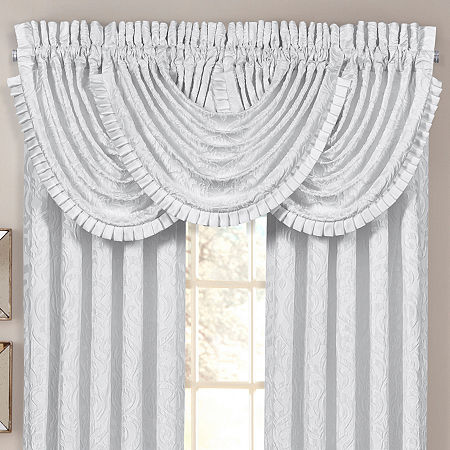 J Queen New York Astoria Waterfall Window Valance  49 x 33 - White