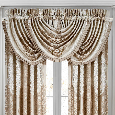 J Queen New York La Scala Waterfall Window Valance  33 x 49 - Gold