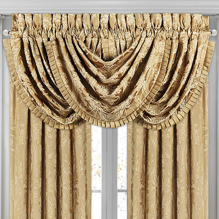 J Queen New York Napoleon Waterfall Window Valance - Gold