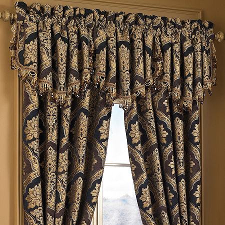 Five Queens Court Reilly Ascot Window Valance - Red