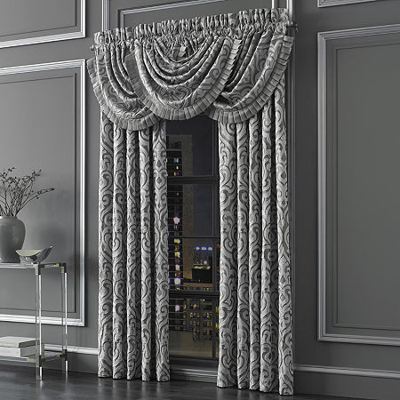 J Queen New York Luxembourg Window Panel Pair  50 x 84 - Silver