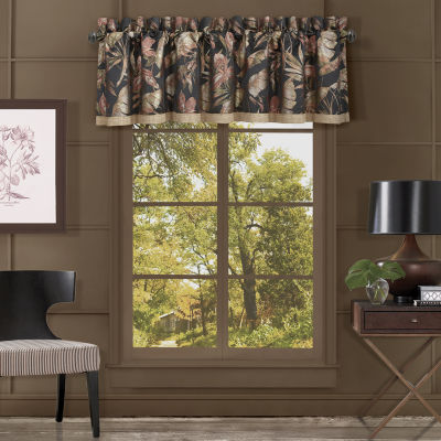 Queen Street Martina Rod Pocket Tailored Valance, Color: Black - JCPenney