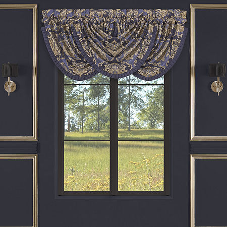 J Queen New York Woodstock Waterfall Window Valance - Indigo