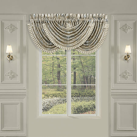 Closeout! J Queen New York Jacqueline Waterfall Window Valance - Ivory