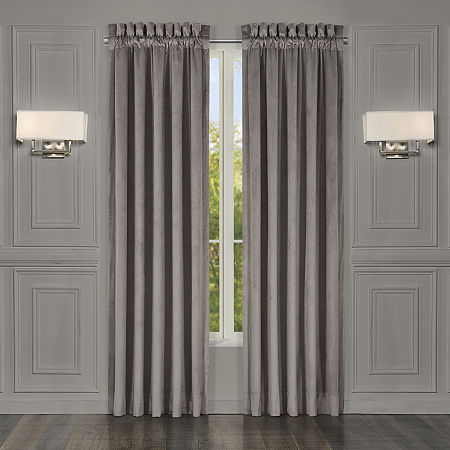 J Queen New York Belvedere Window Panel Pair  50 x 84 - Silver-Tone