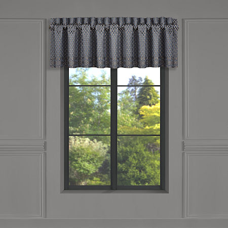 Five Queens Court Leah Window Straight Valance - Blue