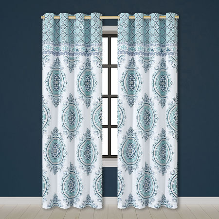 Royal Court Afton Grommet Window Panel Pair  84 x 41 - Blue