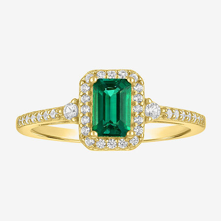 Click here for Yes  Please! Womens Lab Created Green Emerald 14K... prices