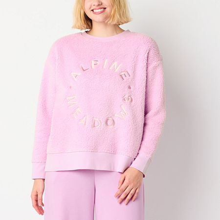 Arizona Womens Crew Neck Long Sleeve Juniors Sweatshirt  X-large  Purple