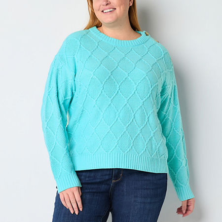 Click here for St. Johns Bay Plus Womens Crew Neck Long Sleeve St... prices