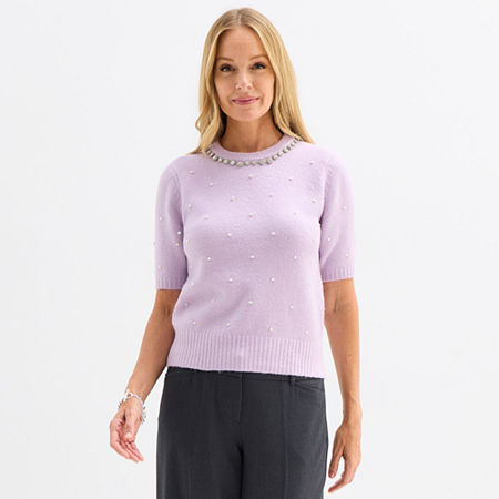 Click here for Liz Claiborne Womens Crew Neck Embellished Short S... prices