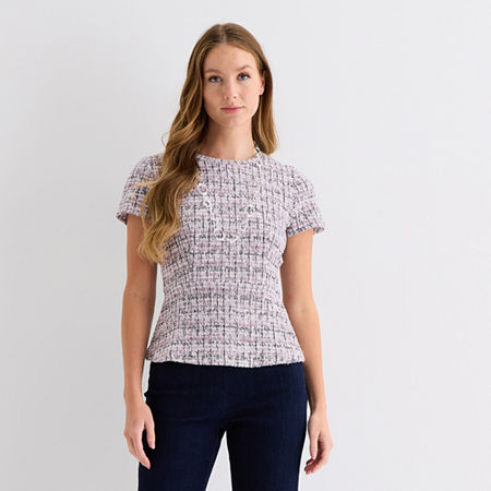 Click here for Liz Claiborne Womens Crew Neck Short Sleeve Peplum... prices