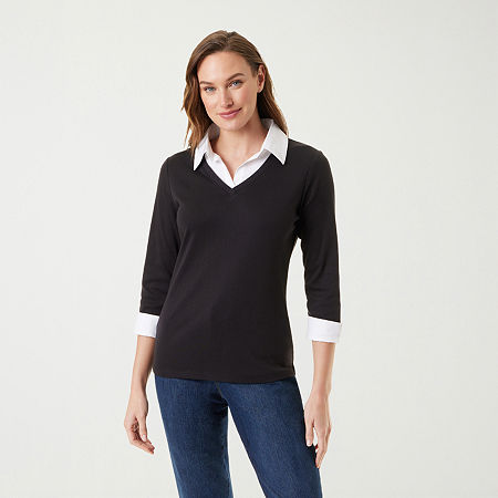 Click here for Gloria Vanderbilt Maxine Womens 3/4 Sleeve Layered... prices