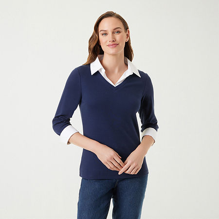 Click here for Gloria Vanderbilt Maxine Womens 3/4 Sleeve Layered... prices