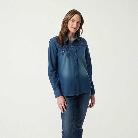 Click here for Gloria Vanderbilt Womens Long Sleeve Regular Fit B... prices