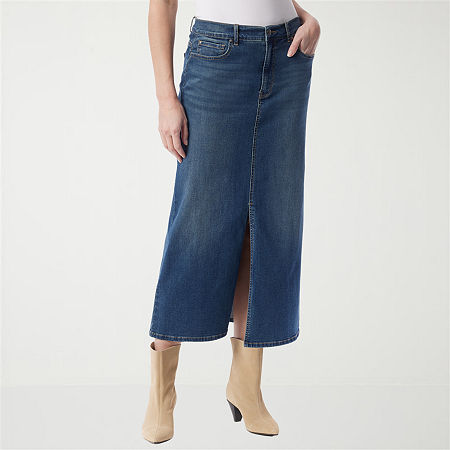 Gloria Vanderbilt Womens Five Pocket Straight Cut Maxi Skirt - Gallatin White Whiskers