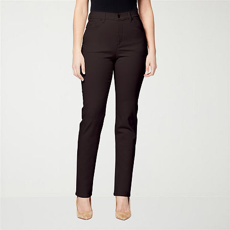 Gloria Vanderbilt Womens Amanda Cord Casual Pants  in Regular & Short - Coffee Roast