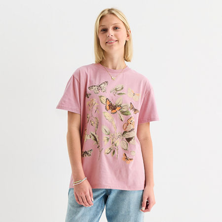 Click here for New World Butterlfy Floral Boyfriend Tee Womens Cr... prices