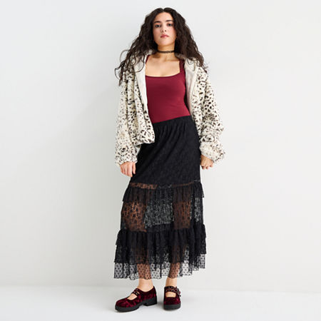 Arizona Womens Juniors Maxi Skirt  X-small  Black