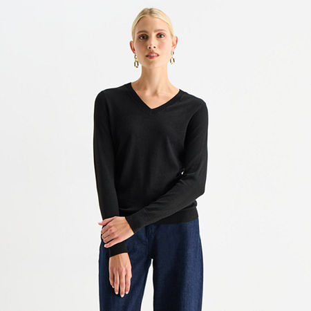 Click here for Worthington Womens V Neck Long Sleeve Pullover Swe... prices