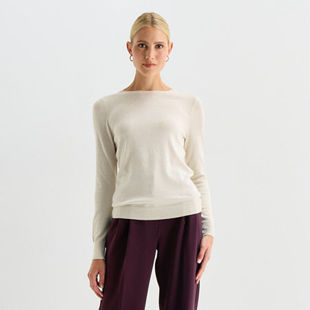 Click here for Worthington Womens Crew Neck Long Sleeve Pullover... prices