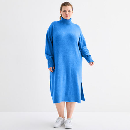 Click here for Stylus Womens Plus Long Sleeve Midi Sweater Dress... prices