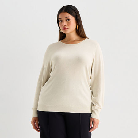 Click here for Worthington Plus Womens Crew Neck Long Sleeve Pull... prices